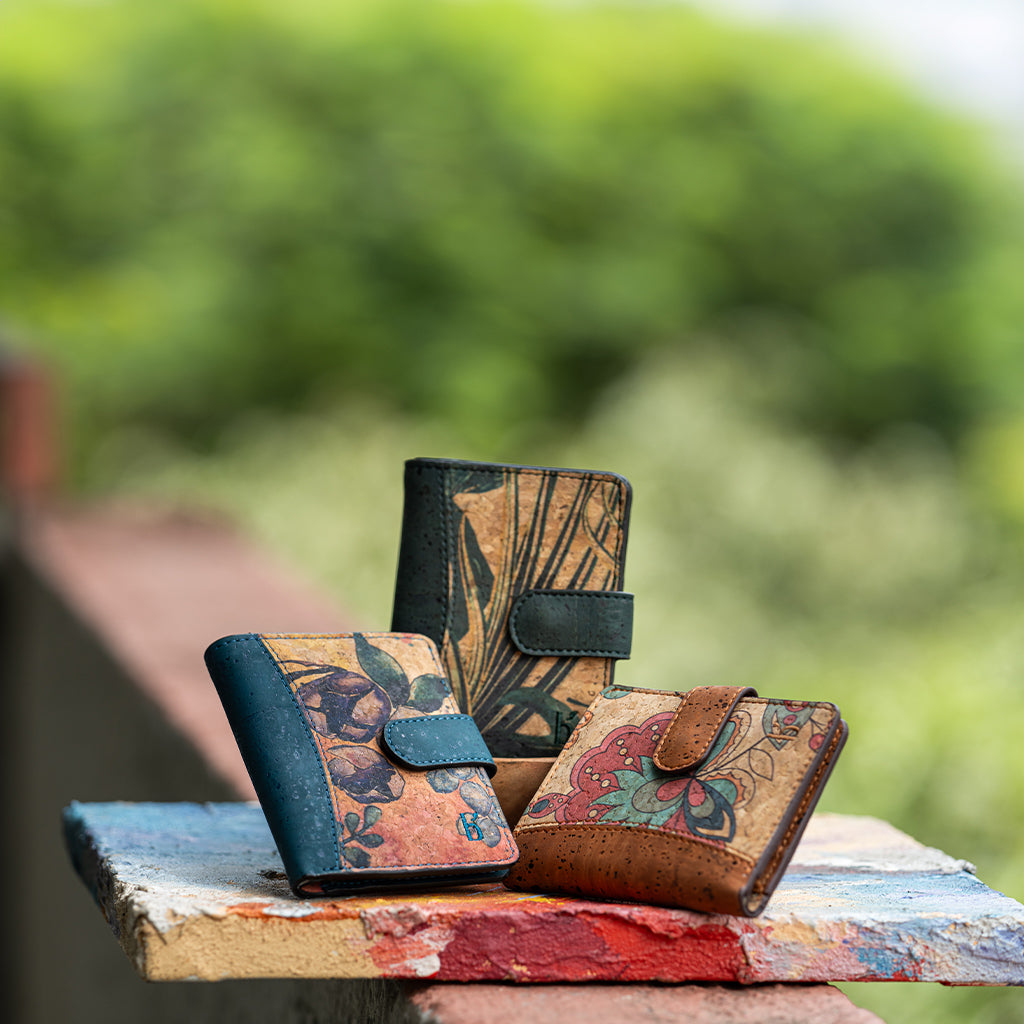Buy Mira Printed Cork Mini Wallets Online - Studiobeej